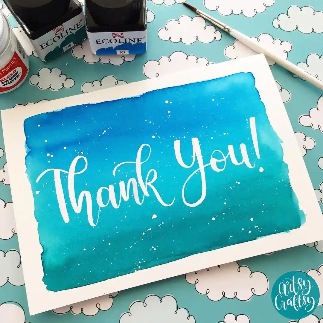 30 Easy Watercolor Thank You Card Drawing Ideas: How Can You Paint a ...
